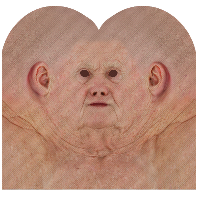 Male head texture map 35